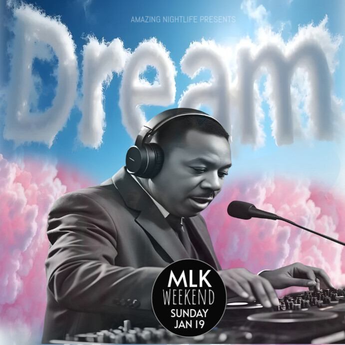 Copy of 3D Dreamy Font MLK Weekend Flyer Template Instagram Post ...