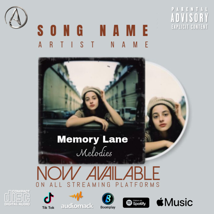 Grey Maximalist Album Cover art Instagram Post Template | PosterMyWall