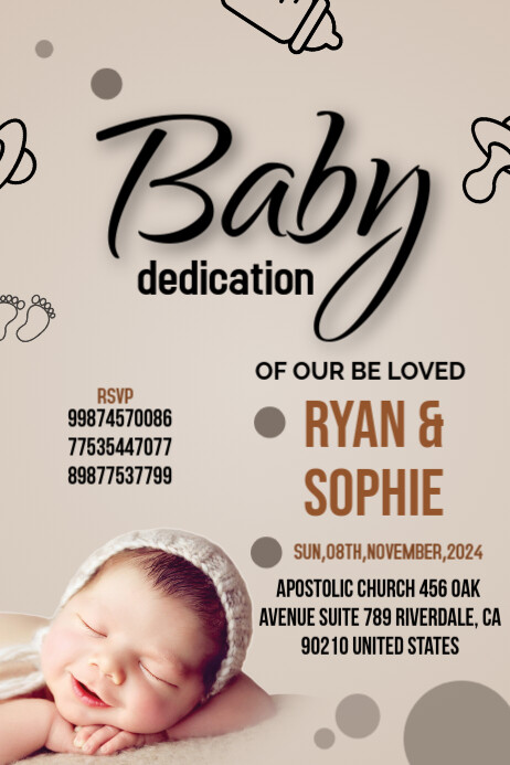 Copy of Grey Maximalist Baby Dedication Poster | PosterMyWall