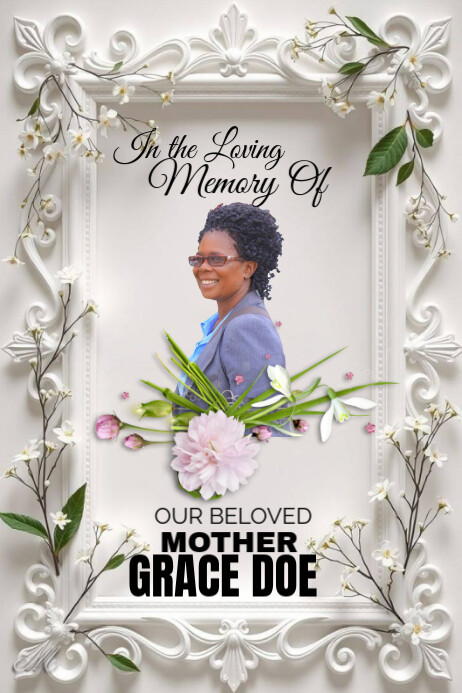 Grey Maximalist Bereavement Card Poster Template | PosterMyWall