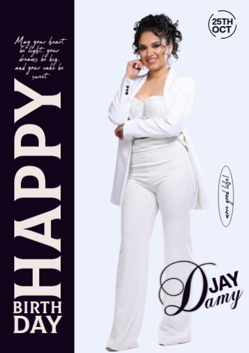 Grey Maximalist Birthday Poster A4 Template | PosterMyWall