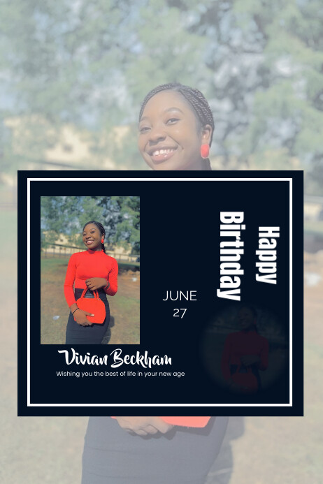 Grey Maximalist Birthday Wishes Poster Modelo | PosterMyWall