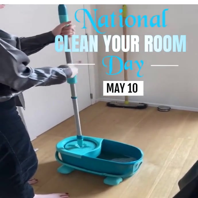 Copy of Grey Maximalist Blue and White clean your room day Instagram ...