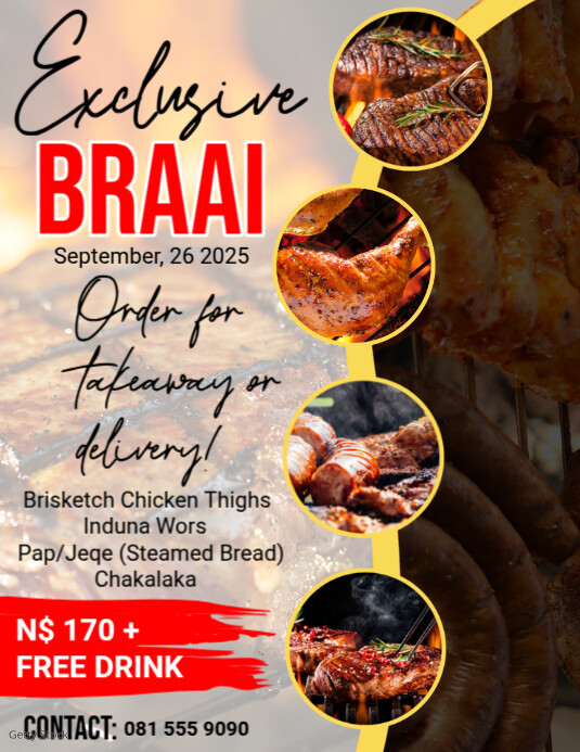 Copy of Grey Maximalist Braai Flyer (us Letter) | PosterMyWall