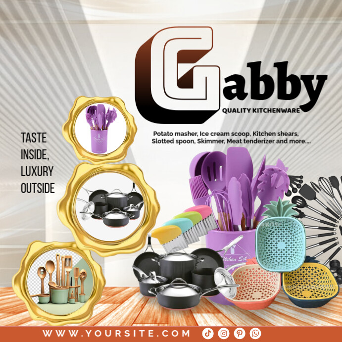 Grey Maximalist Business Advert Flyer Kitchenware Instagram Post ...