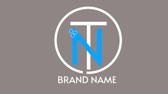 Grey Maximalist Business Name Logo Design Digital Display (16:9 ...