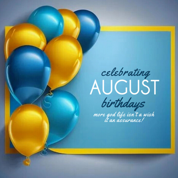 Grey Maximalist Celebrating August Birthdays Instagram Post Template ...