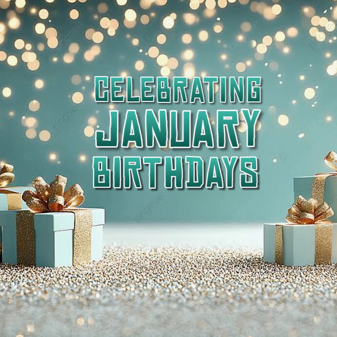 Grey Maximalist Celebrating January Birthdays Instagram Post Template ...