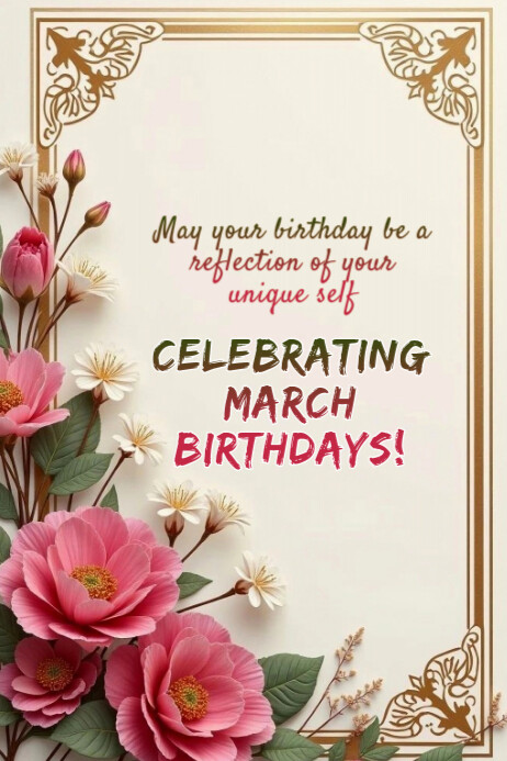 Grey Maximalist Celebrating March Birthdays Banner 4' × 6' Template ...