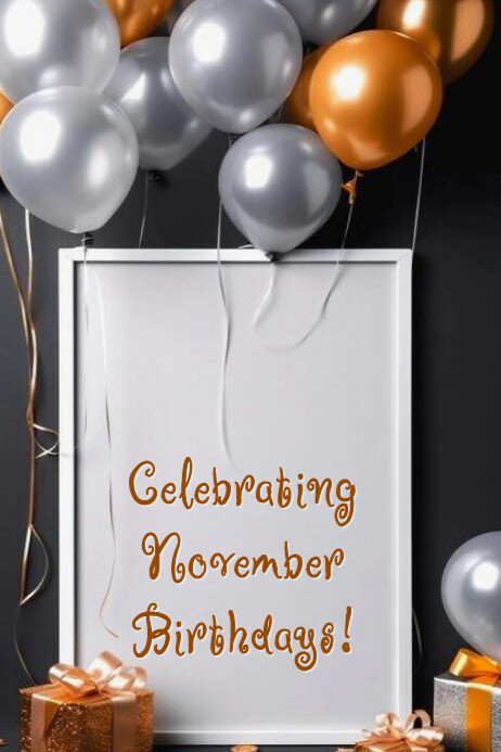 Copy of Grey Maximalist Celebrating November Birthdays Banner 4' × 6 ...