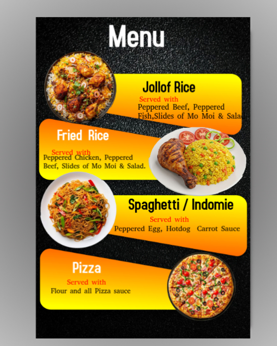 Grey Maximalist Chef’s Choice Menu Instagram Portrait Template ...