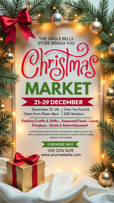 Plantilla de Grey Maximalist Christmas Craft Market Instagram Story ...