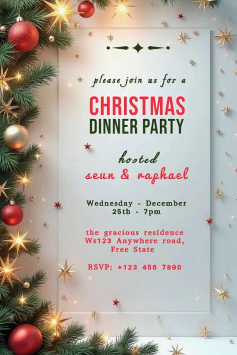 Copy of Grey Maximalist Christmas Dinner Party Banner 4' × 6 ...