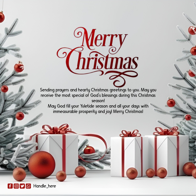 Grey Maximalist Christmas Message Square (1:1) Template | PosterMyWall