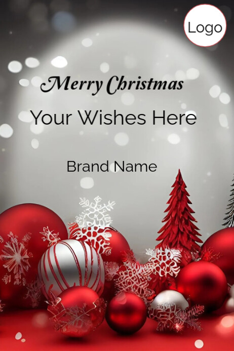Grey Maximalist Christmas Wishes Poster Template | PosterMyWall