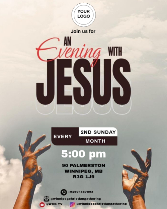Grey Maximalist Church Program - An Evening With Jesus Instagram ...