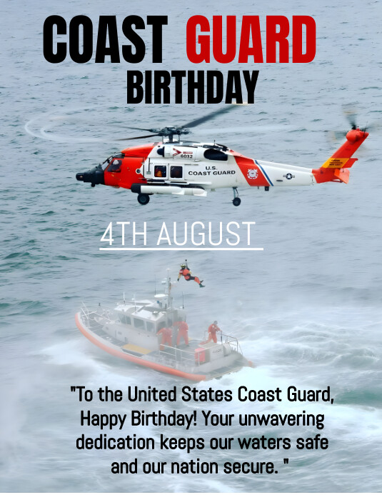 Copy of Grey Maximalist Coast Guard Birthday Flyer ( | PosterMyWall