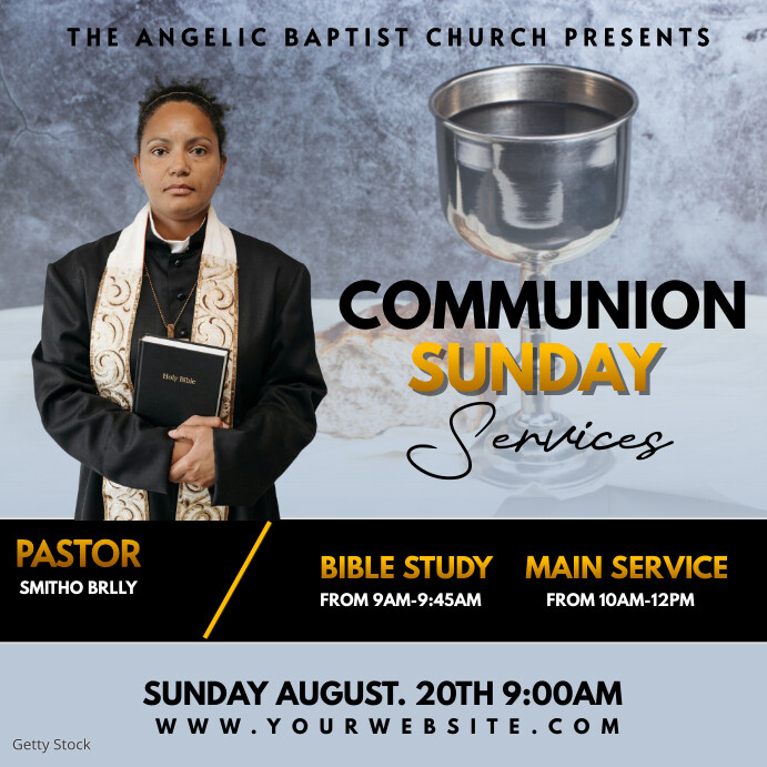 Grey Maximalist Communion Sunday Instagram Po Template | PosterMyWall