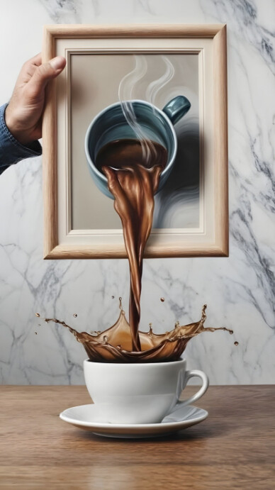 Grey Maximalist Creative Coffee Art Instagram Story Template | PosterMyWall