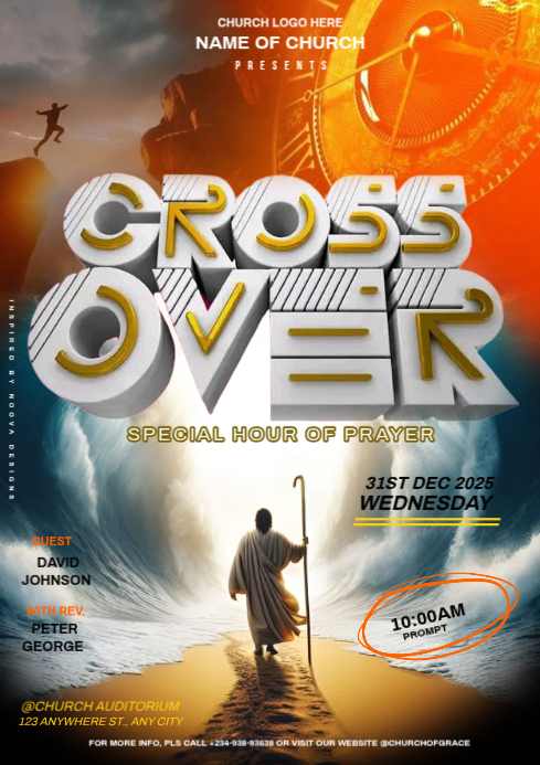 Grey Maximalist Crossover Night Service A4 Template | PosterMyWall