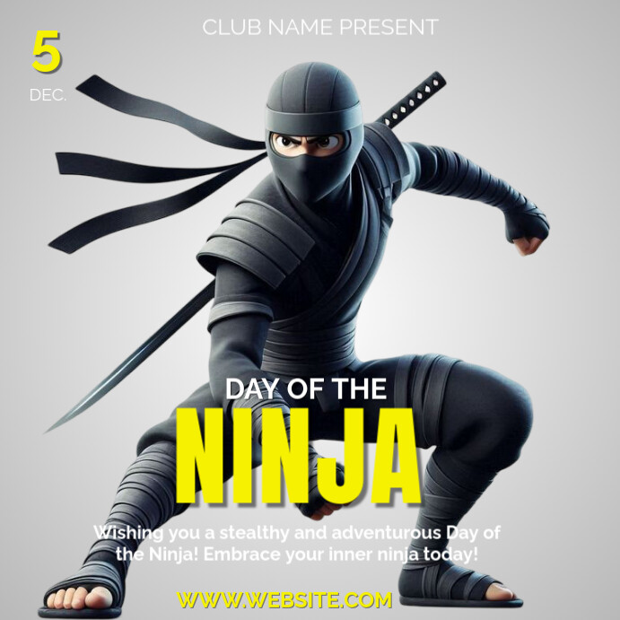 Plantilla de Grey Maximalist Day Of The Ninja Instagram Post | PosterMyWall