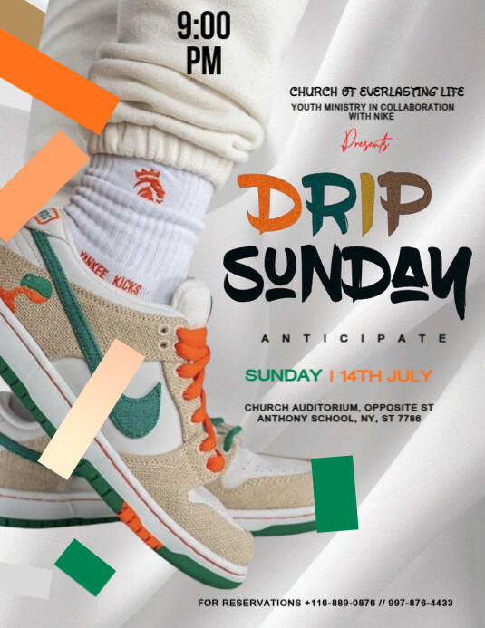 Copy of Grey Maximalist Drip Sunday Flyer (us Letter) | PosterMyWall