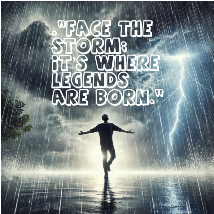 Grey Maximalist Embracing The Storm Instagram Post Template | PosterMyWall