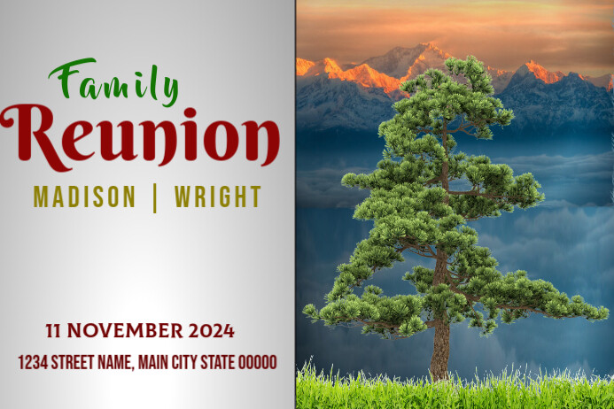 Grey Maximalist Family Reunion Poster Template | PosterMyWall