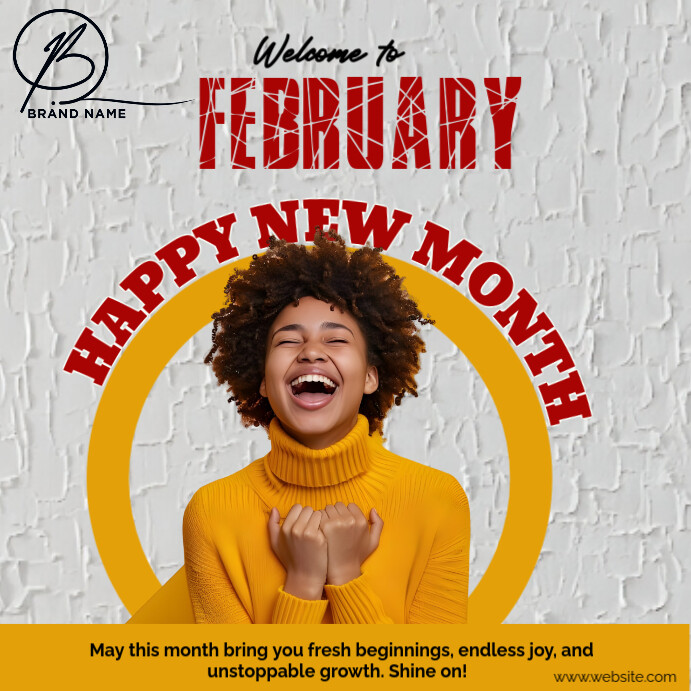 Grey Maximalist February Greeting Instagram Post Template | PosterMyWall