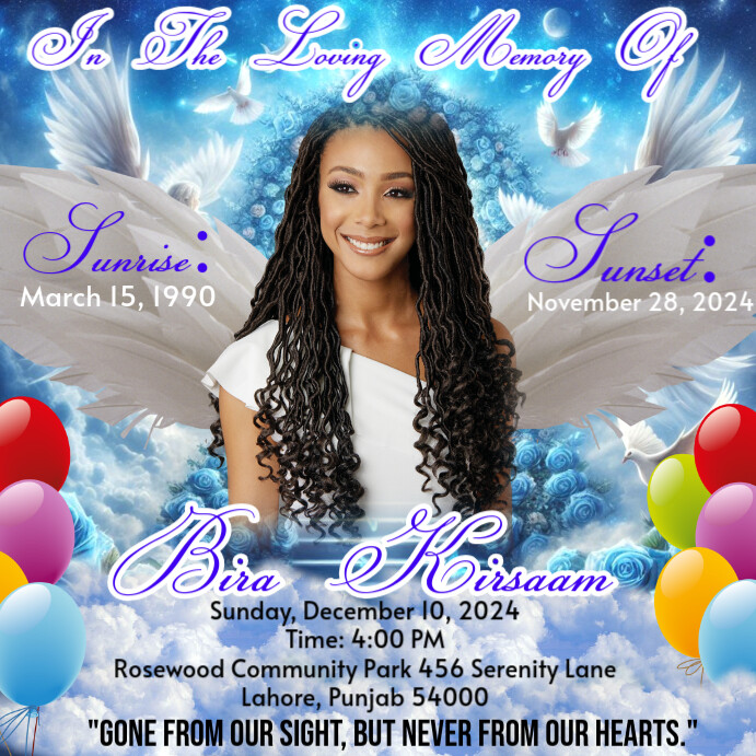 Grey Maximalist Funeral Flyer Death Anniversary Announcement Funeral ...