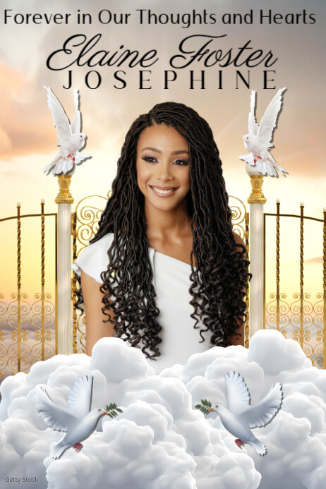 Grey Maximalist Funeral Flyer Death Anniversary Announcement Poster ...