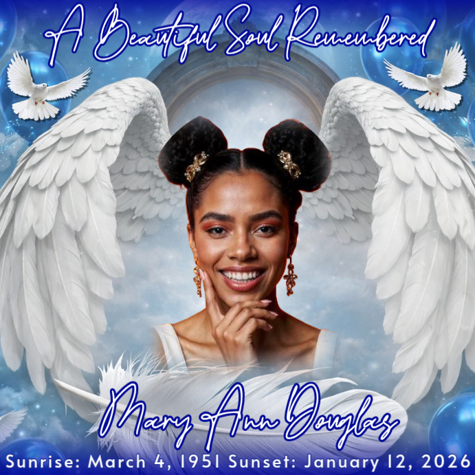 Plantilla de Grey Maximalist Funeral Memorial Announcement Flyer ...