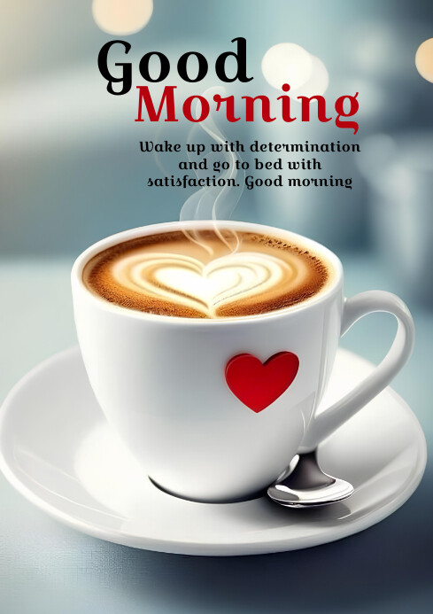 Grey Maximalist Good Morning A4 Template | PosterMyWall