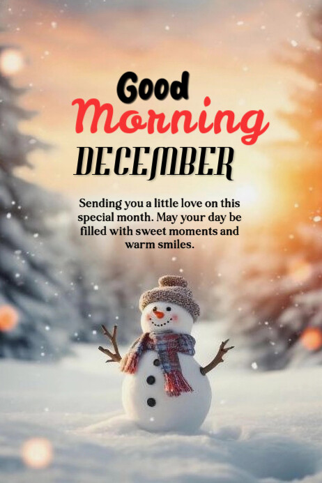 Grey Maximalist Good Morning December Banner 4' × 6' Template ...
