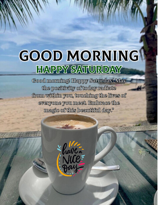 Grey Maximalist Good Morning Greetings Flyer (us Letter) Template ...