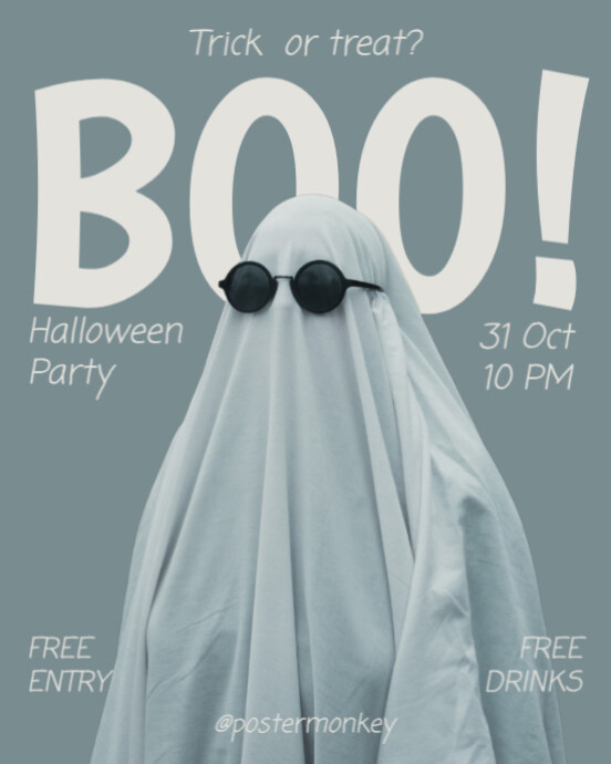 Grey Maximalist Halloween Trick Or Treat Instagram Portrait Template ...