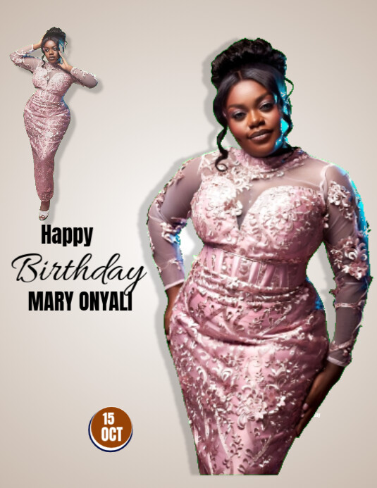 Grey Maximalist Happy Birthday Templates Flyer (us Letter) | PosterMyWall