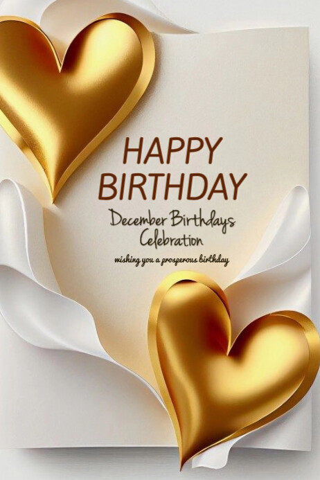 Grey Maximalist Happy December Birthdays Banner 4' × 6' Template ...