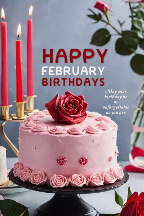 Copy of Grey Maximalist Happy February Birthdays Banner 4' × 6 ...