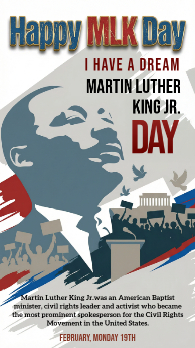 Grey Maximalist Happy Mlk Day Instagram Story Template | PosterMyWall