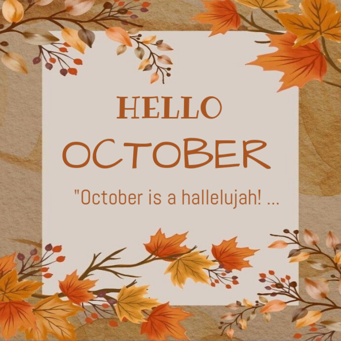 Grey Maximalist Happy October Hello Instagram Post Template | PosterMyWall