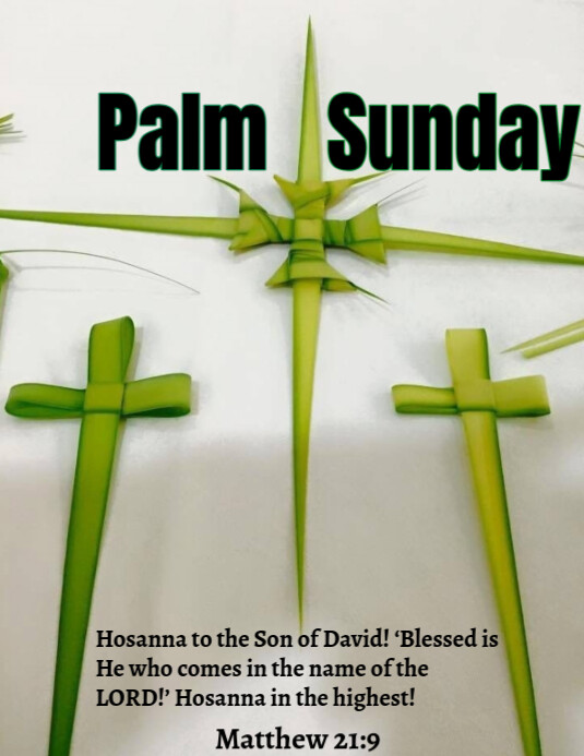 Grey Maximalist Have A Blessed Palm Sunday Flyer (us Letter) Template ...