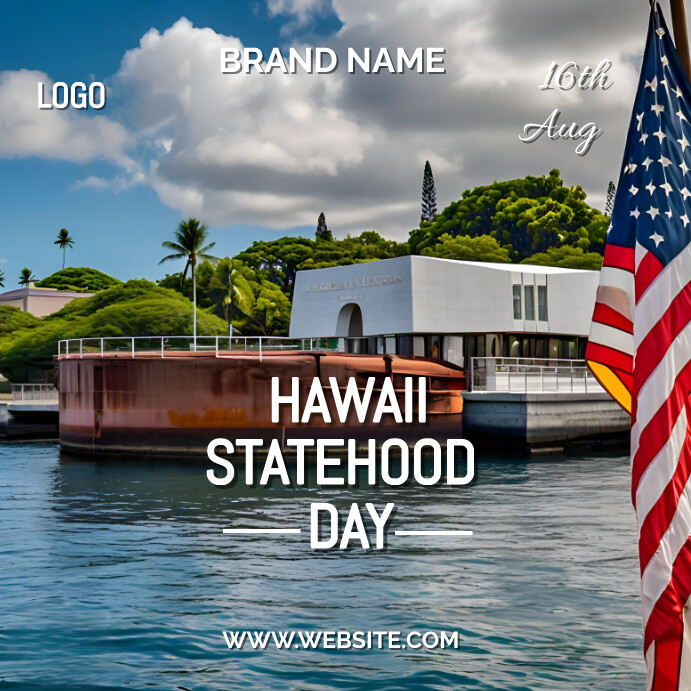 Szablon Grey Maximalist Hawaii Statehood Day Instagr | PosterMyWall