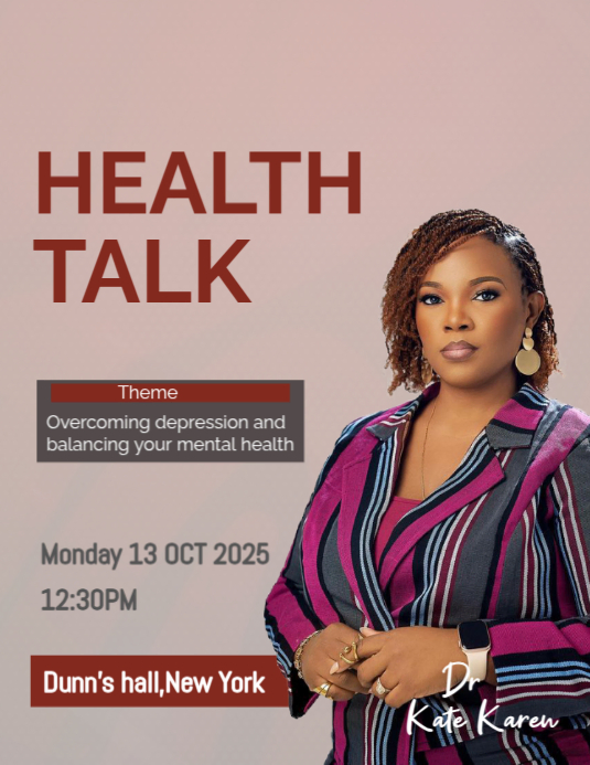 Grey Maximalist Health Talk Flyer (us Letter) Template | PosterMyWall