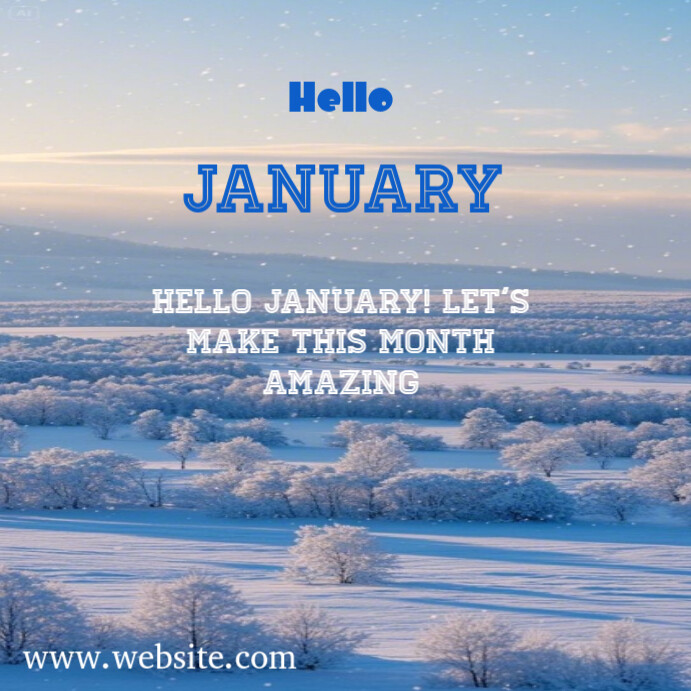 Grey Maximalist Hello January Design Instagram Post Template | PosterMyWall