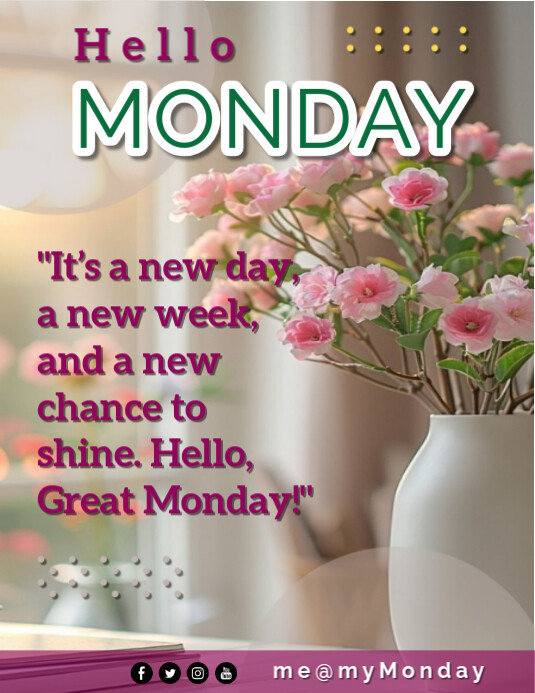 Copy of Grey Maximalist Hello Monday Flyer (us Letter) | PosterMyWall