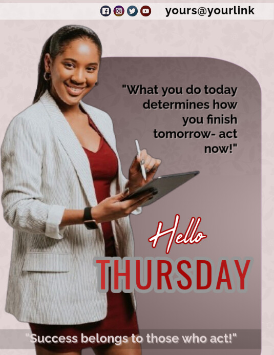 Grey Maximalist Hello Thursday Flyer (us Let Template | PosterMyWall