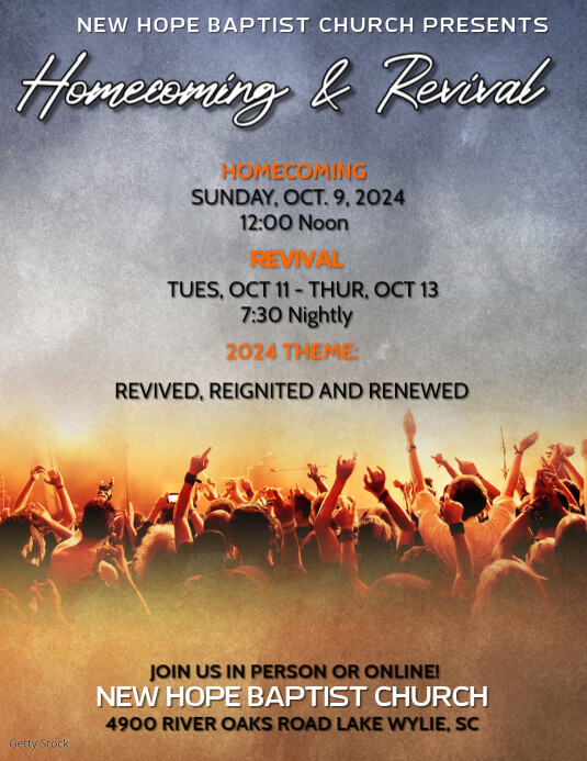 Grey Maximalist Homecoming & Revival Flyer (u Template | PosterMyWall