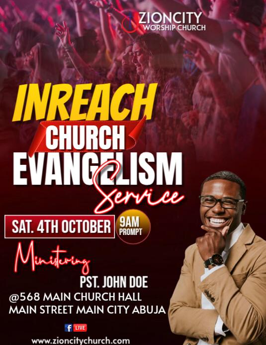Grey Maximalist Inreach Evangelism Church Service Flyer (us Letter ...