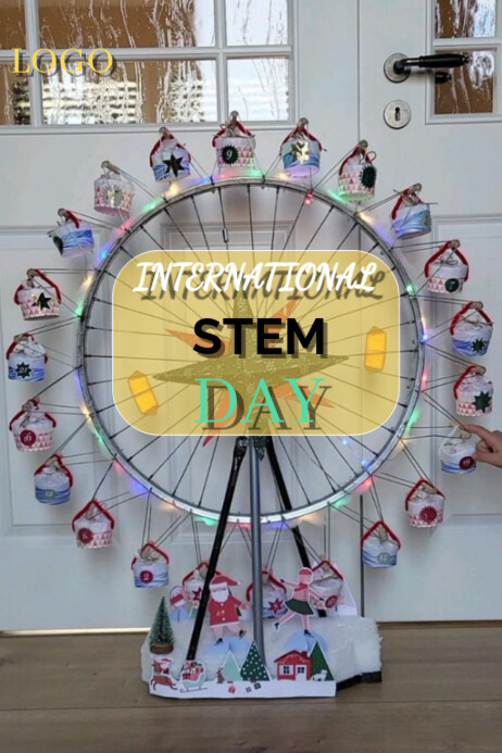 Grey Maximalist International Stem Day Poster Template | PosterMyWall